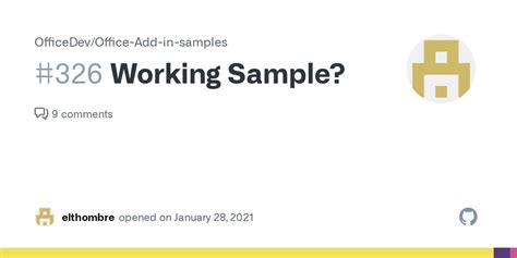 Working Sample · Issue 326 · Officedevoffice Add In Samples · Github