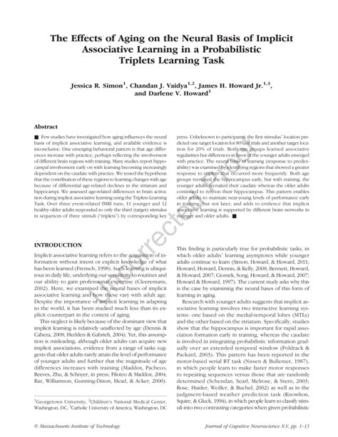 Pdf The Effects Of Aging On The Neural Basis Of Implicit Associative