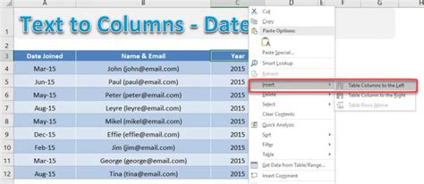 text to columns emails myexcelonline