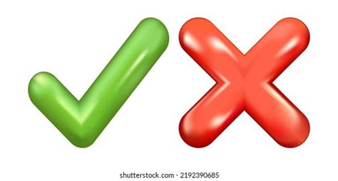 3d Right Wrong Button Shape Green Stock Vector Royalty Free