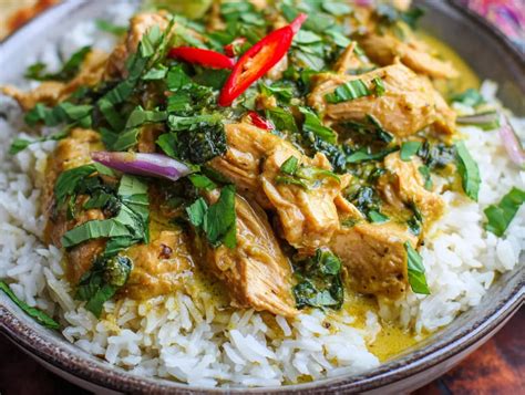 Slow Cooker Thai Basil Chicken Curry Easy And Creamy Dinner