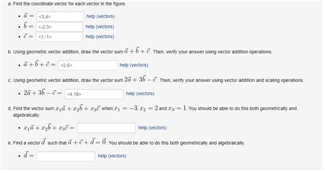 Solved Point A Find The Coordinate Vector For Each Chegg Com