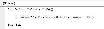 VBA Nascondi Colonne Come Nascondere Le Colonne Utilizzando Il Codice VBA Excel VBA E