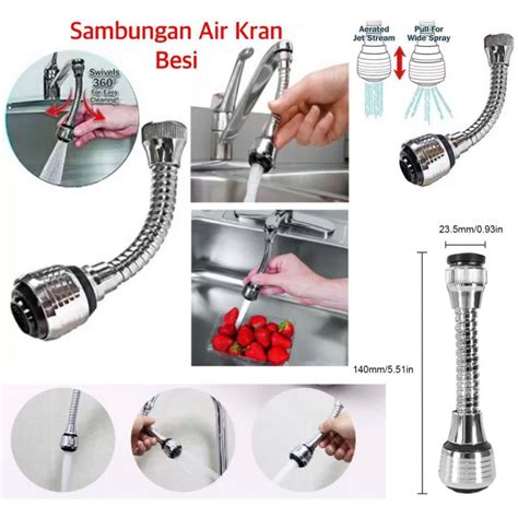 Jual Sambungan Kran Air Besi Praktis 360 Derajat Sambungan Keran Air Wastafel Dapur Sambungan