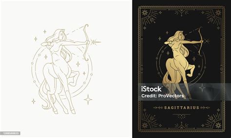 조디악 궁수 소녀 캐릭터 별자리 기호 라인 아트 실루엣 디자인 벡터 일러스트 궁수자리에 대한 스톡 벡터 아트 및 기타 이미지 궁수자리 점성술 기호 일러스트레이션