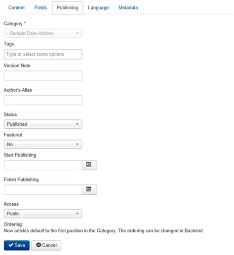 Help310menus Menu Item Article Create Joomla Documentation