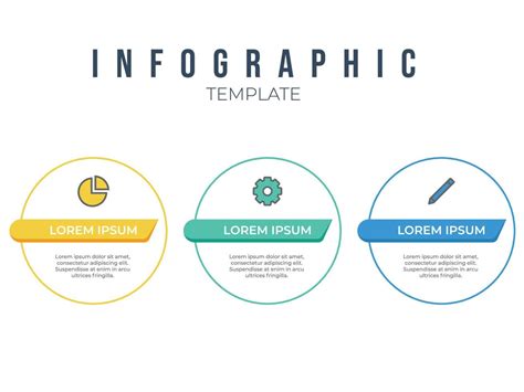 Data Visualization Template Circle Infographic Element Vector With 3 Points Options List
