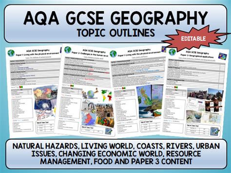 Aqa Gcse Geography Topic Outlines Teaching Resources