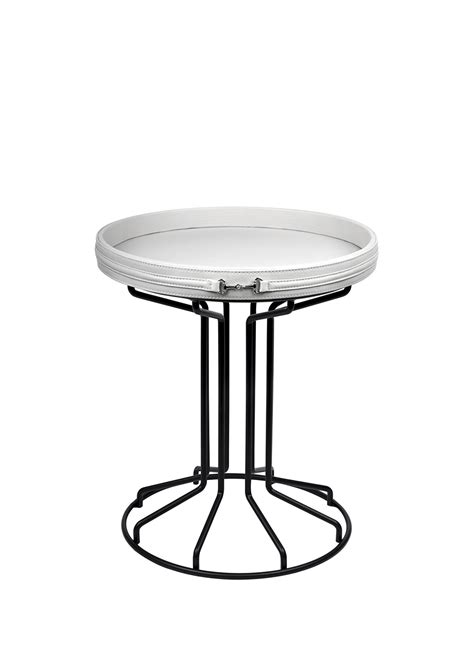 Yac Bej Deri Tepsi Sehpa Bej