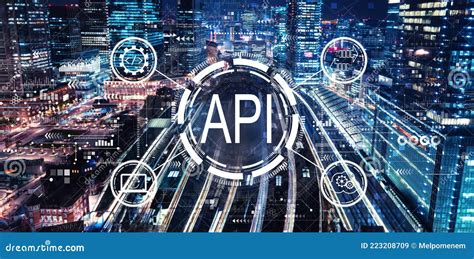 API Application Programming Interface Concept With A Large Train Station Stock Illustration