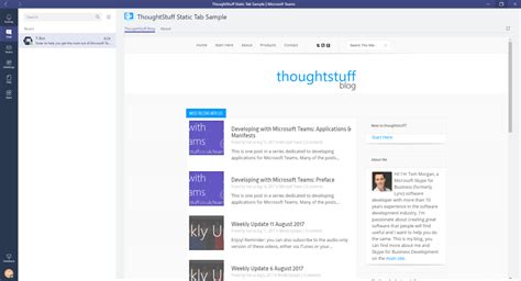 Developing With Microsoft Teams Creating Static Tabs The Thoughtstuff Blog
