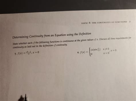 Solved Topic 8 The Continuity Of Functions 2 Determining
