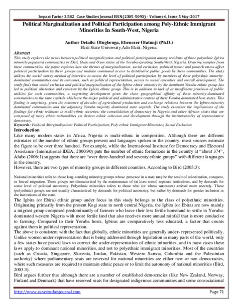 Pdf Political Marginalization And Political Participation Among Poly