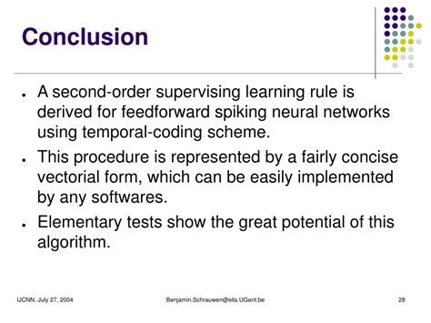 Ppt Spikelm A Second Order Supervised Learning Algorithm For