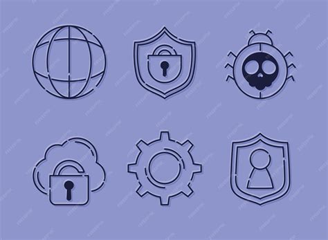 Premium Vector Six Cyber Security Icons