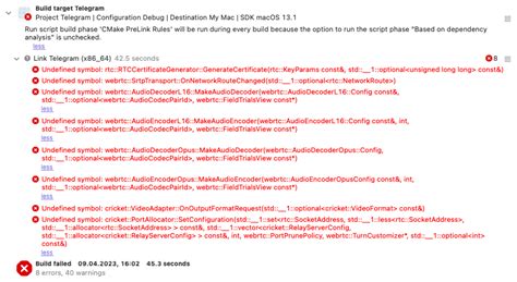 Build Failure In Xcode Undefined Symbol Rtc RTCCertificateGenerator Issue