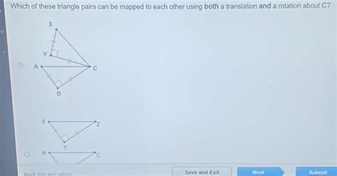 Solved Which Of These Triangle Pairs Can Be Mapped To Each Other Using Both A Translation And A