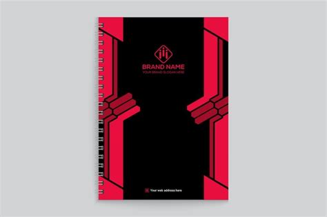 Premium Vector Red Color Notebook Cover Design