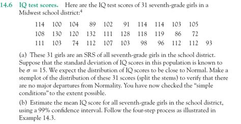 Solved 14 6 ﻿iq Test Scores Here Are The Iq Test Scores Of
