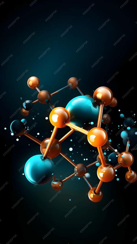 Molecular Structure Visualization Futuristic 3d Chemical Background Premium Ai Generated Image