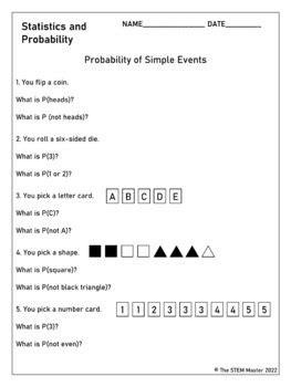 7th Grade Math Statistics And Probability 7sp Worksheet Bundle Tpt
