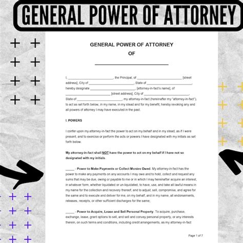 Legal Power Of Attorney Template Etsy