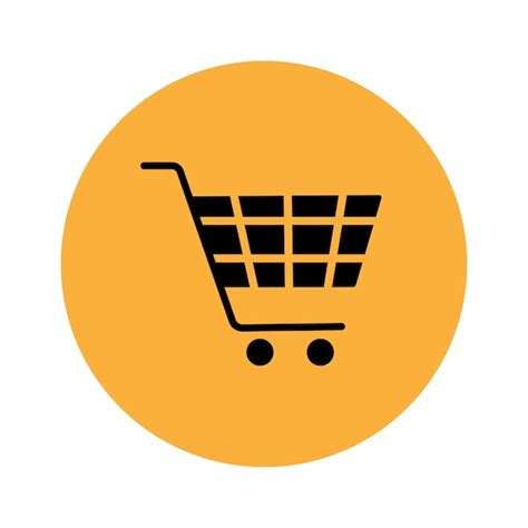 Icono De Carrito De Compras Sobre Fondo Naranja Vector Premium