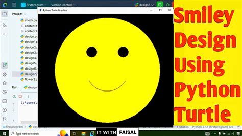 How To Make Smiley Design Using Python Turtle Graphics Easy Python Drawing Art For Beginners