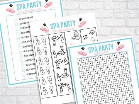 Spa Party Games Printable Spa Party Activities Girls Spa Party Games