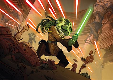 B1 Battle Droid Kit Fisto And B2 Battle Droid Star Wars And 1 More Drawn By Aitor Prieto