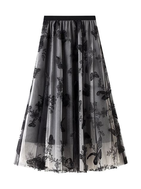 Wsevypo Womens Tulle Skirt High Waist Tiered Layered Mesh Ballet Prom