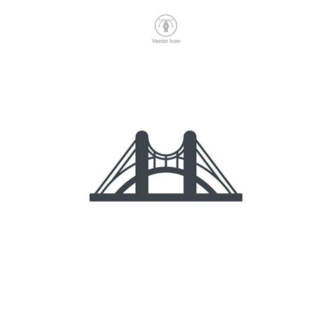 Bridge Icon Vector Portrays A Stylized Architectural Construct Signifying Connection