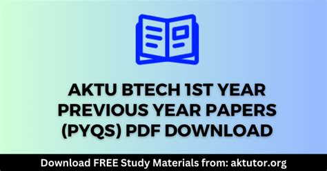 Aktu Btech 1st Year Previous Year Papers Pyqs Pdf Download Aktutor