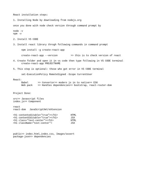 Installation React Pdf