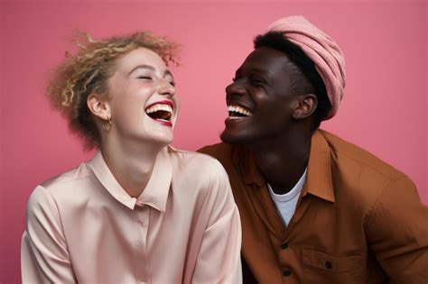 Premium Ai Image Two Interracial Best Friends Laughing And Having A Good Time Together In A