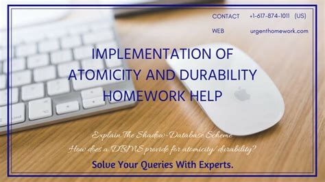 Implementation Of Atomicity And Durability Homework Help