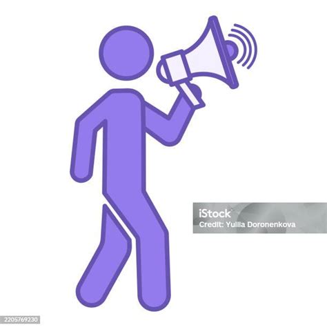 컬러 스피커 아이콘입니다 벡터 일러스트 레이 션 확성기로 말하는 남자 음악 컨셉 광고에 대한 스톡 벡터 아트 및 기타 이미지 광고 녹음 장비 단순함 Istock