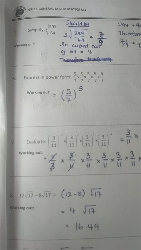 Here Are The Questions From The Image 5 Simplify Sqrt[3]{ Frac{297}{