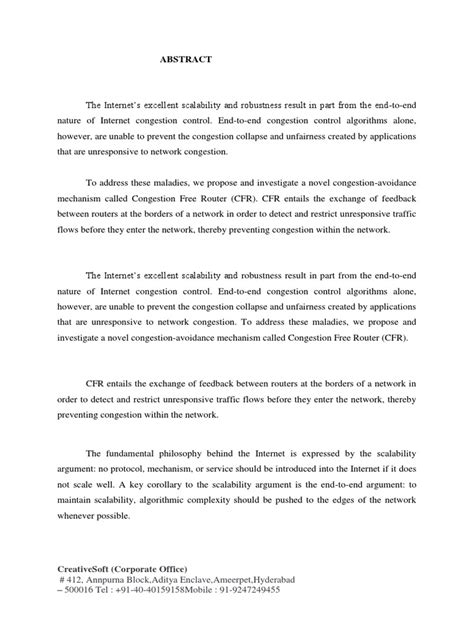 Congestion Control Using Network Based Protocol Abstract Pdf
