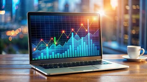 A Laptop With A Graph Of Graphs Showing The Graph Of Graphing Premium