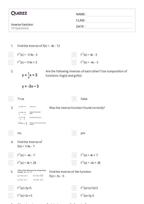 50 Inverse Trigonometric Functions Worksheets For 10th Year On Quizizz