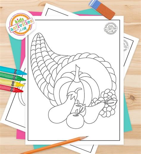 Free Printable Cornucopia Coloring Pages Cornucopia Craft