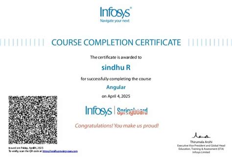 Angular Infosysspringboard Coursecompletion Sindhu Rajendran