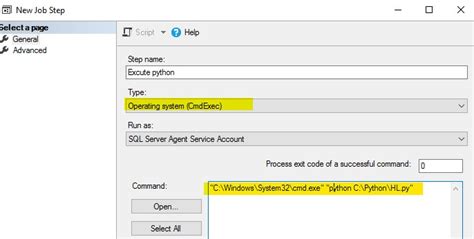 Run Pythin Script In Sql Server Agent Microsoft Qanda