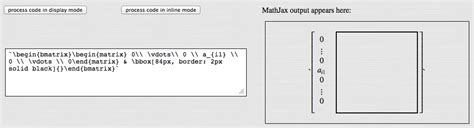 Math Mode Matrix With Only A I1 Neq 0 In First Column Tex