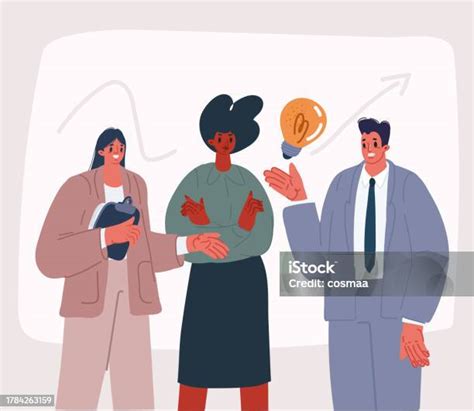 사무실에서 일하는 사업가 캐릭터의 벡터 그림입니다 최소한의 공동 작업 근무하는 사무실 직원 그룹 팀 프로젝트 브레인스토밍 팀워크
