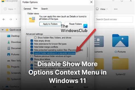 Disable Show More Options Context Menu In Windows 11