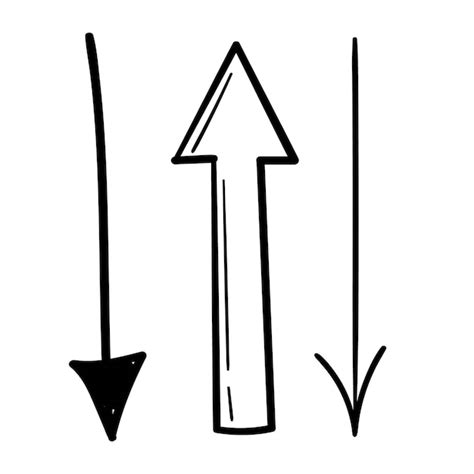 Élément Dautocollant Doodle Flèche Simple Vecteur Premium