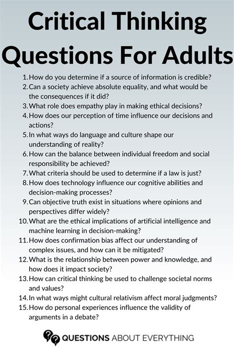 115 Critical Thinking Questions For Adults Critical Thinking Questions Critical Thinking