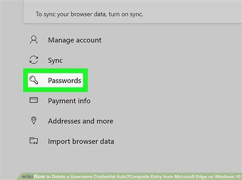 How To Delete A Username Credential Auto‐complete Entry From Microsoft